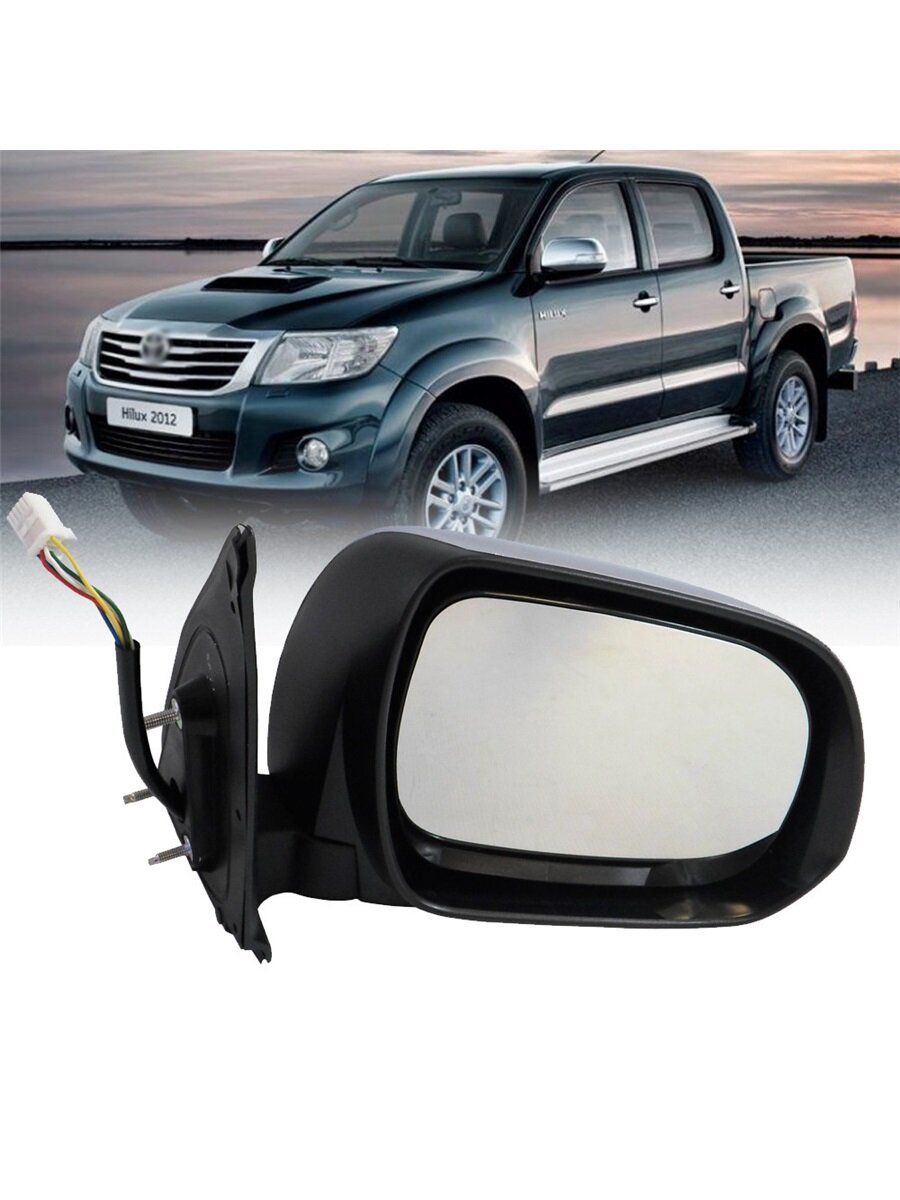 Зеркало заднего вида наружное в сборе для Toyota Hilux Vigo 2011-2015, хромированное, пикап