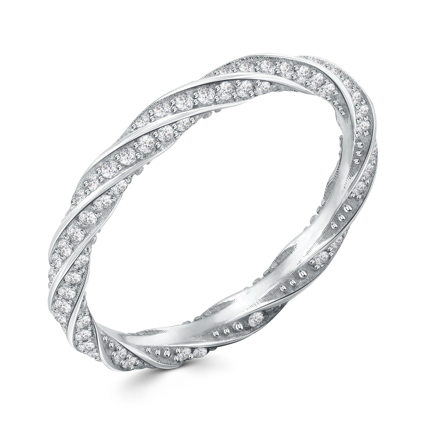 Кольцо, серебро, 925 проба, фианит