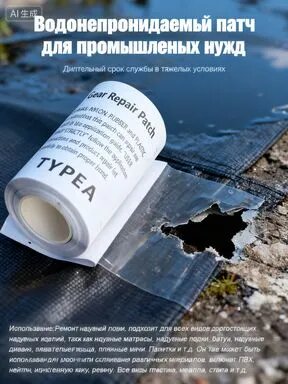Прочная самоклеющаяся лента из TPU для восстановления водонепроницаемости походного инвентаря и экипировки; 1 штука; 5 см * 1,5 м