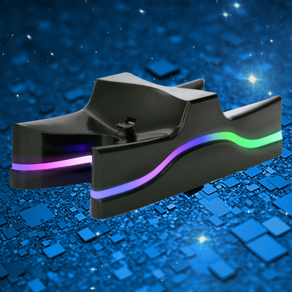 Зарядное устройство для геймпадов PS4 с RGB-подсветкой и одновременной зарядкой