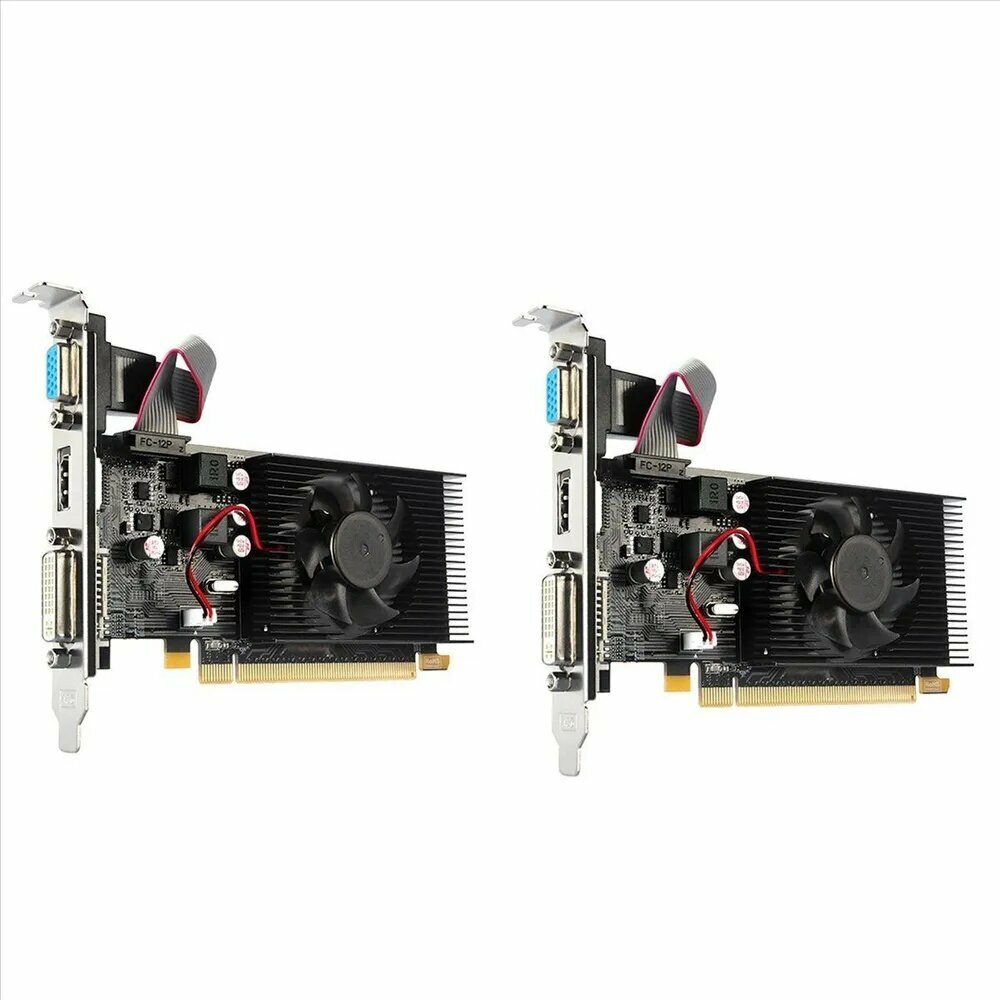 Видеокарта 2X HD7450 64-бит 2 ГБ GDDR3 PCI-E 2.0 X16 совместимая с VGA DVI-I видеокарта для Radeon HD 7450 2G