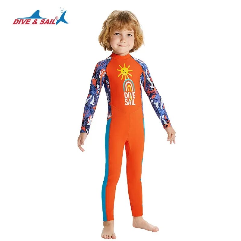 Детский гидрокостюм DIVE&SAIL UPF50+ из лайкры L, Orange for Boys