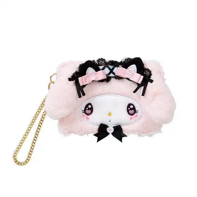 Мультяшный кошелек-подвеска Hello Kitty Kuromi My Melody Cinnamoroll Mining Series Maid, вместительная сумка для хранения документов.