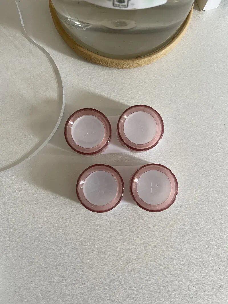 Розовые чехлы для контактных линз L+R, pink