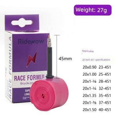 Ультралегкая бескамерная велосипедная камера RidNow из ТПУ для шоссейных велосипедов 700C, розовая, 24 г 20 дюймов
