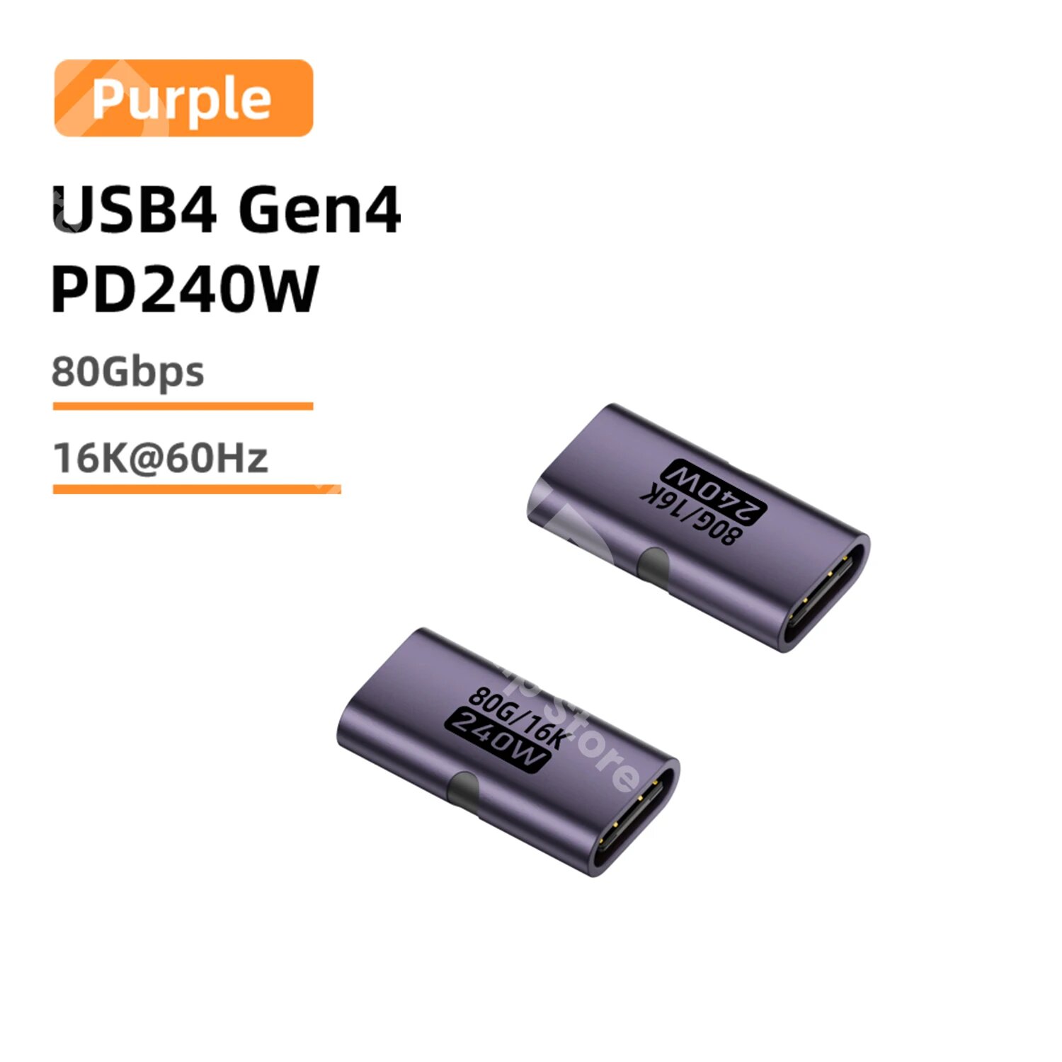USB4 Gen4 PD240W фиолетовый адаптер USB C 80 Гбит/с 16K@60Hz