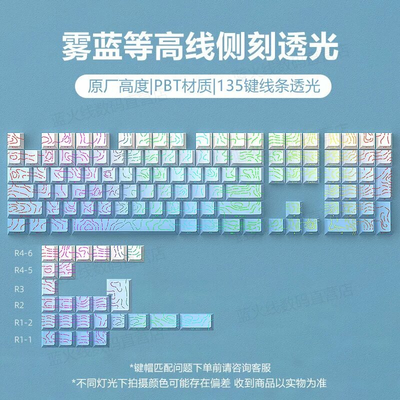 Прозрачные кейкапы с боковой гравировкой контурных линий для механических клавиатур, совместимые с Wolf Spider