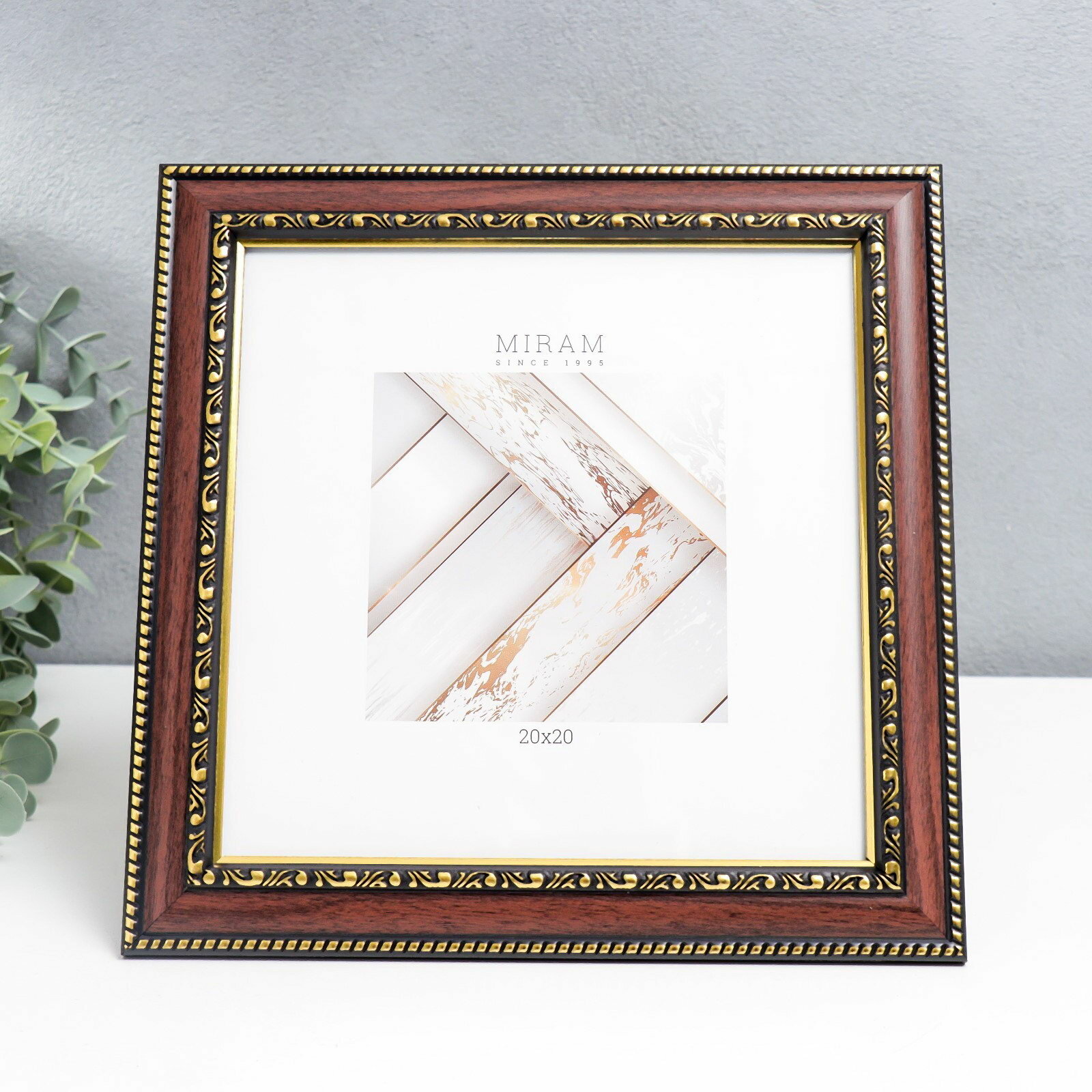 Фоторамка для фото 20x20 см "мирам", пластик под венге, вид крепежа: подвес + подставка