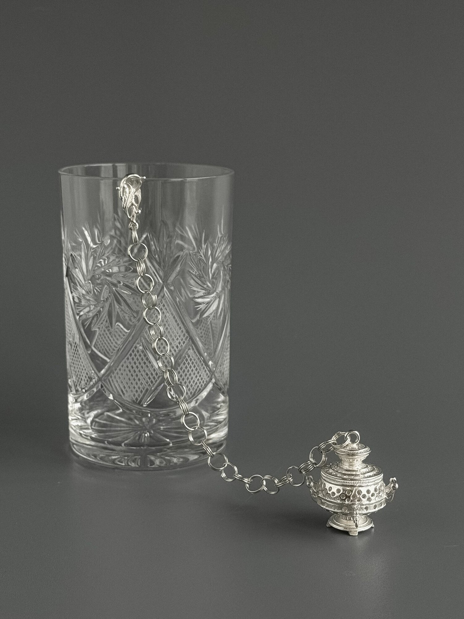 Тутта Серебряный ионизатор воды для дома на цепочке, из серебра 925 пробы в подарочном футляре