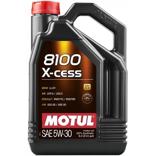 Моторное масло Motul 8100 X-Cess 5W-30 синтетическое 5л (Вьетнам)