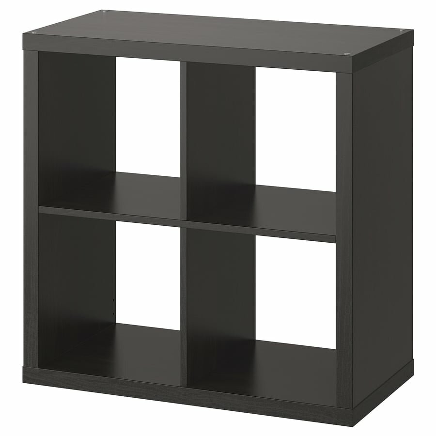 Книжный стеллаж IKEA KALLAX цвет черно-коричневый 77x77 см 602.758.12