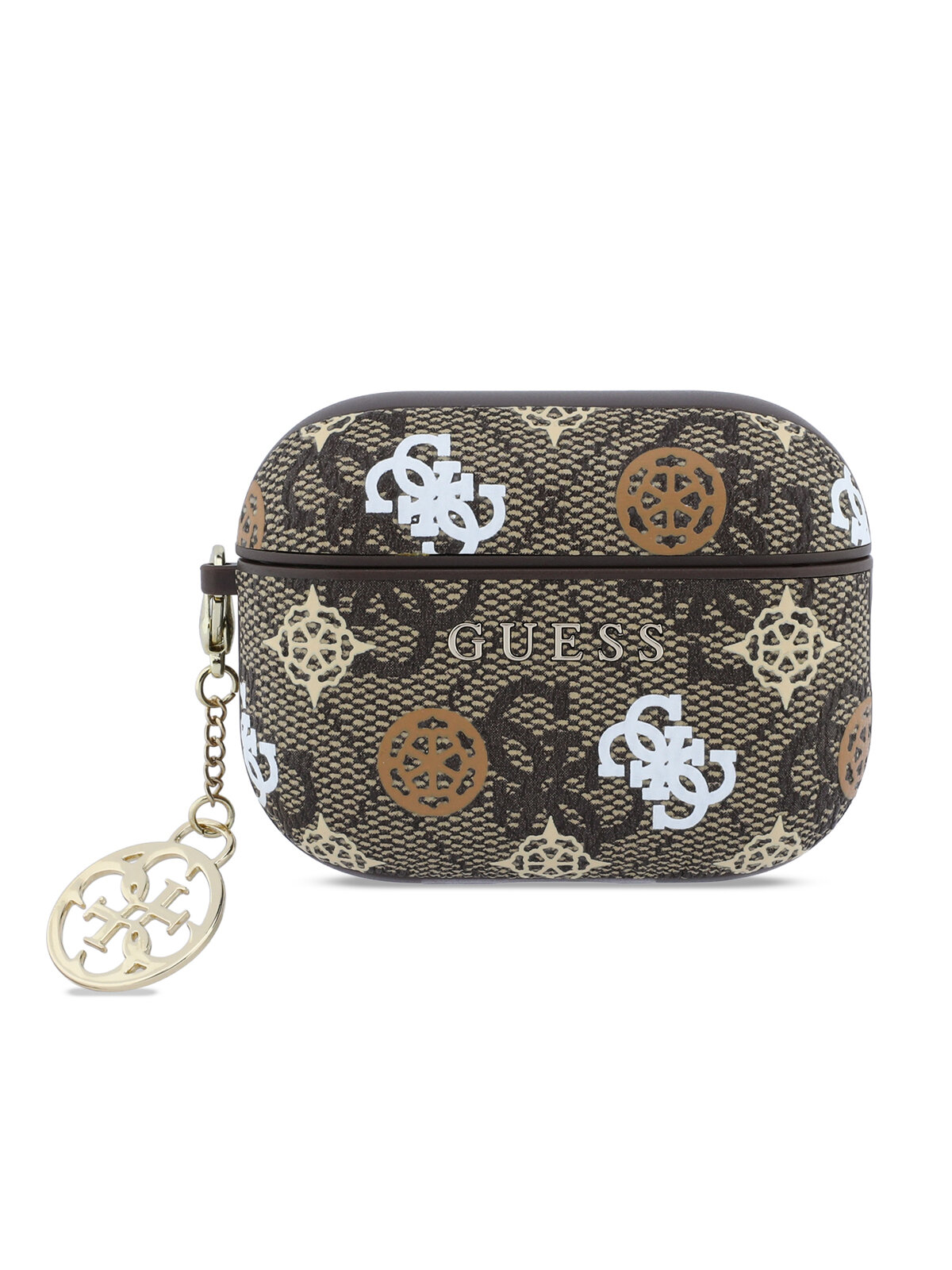 Чехол Guess для Airpods Pro 3, из экокожи PU leather, с подвеской, черный