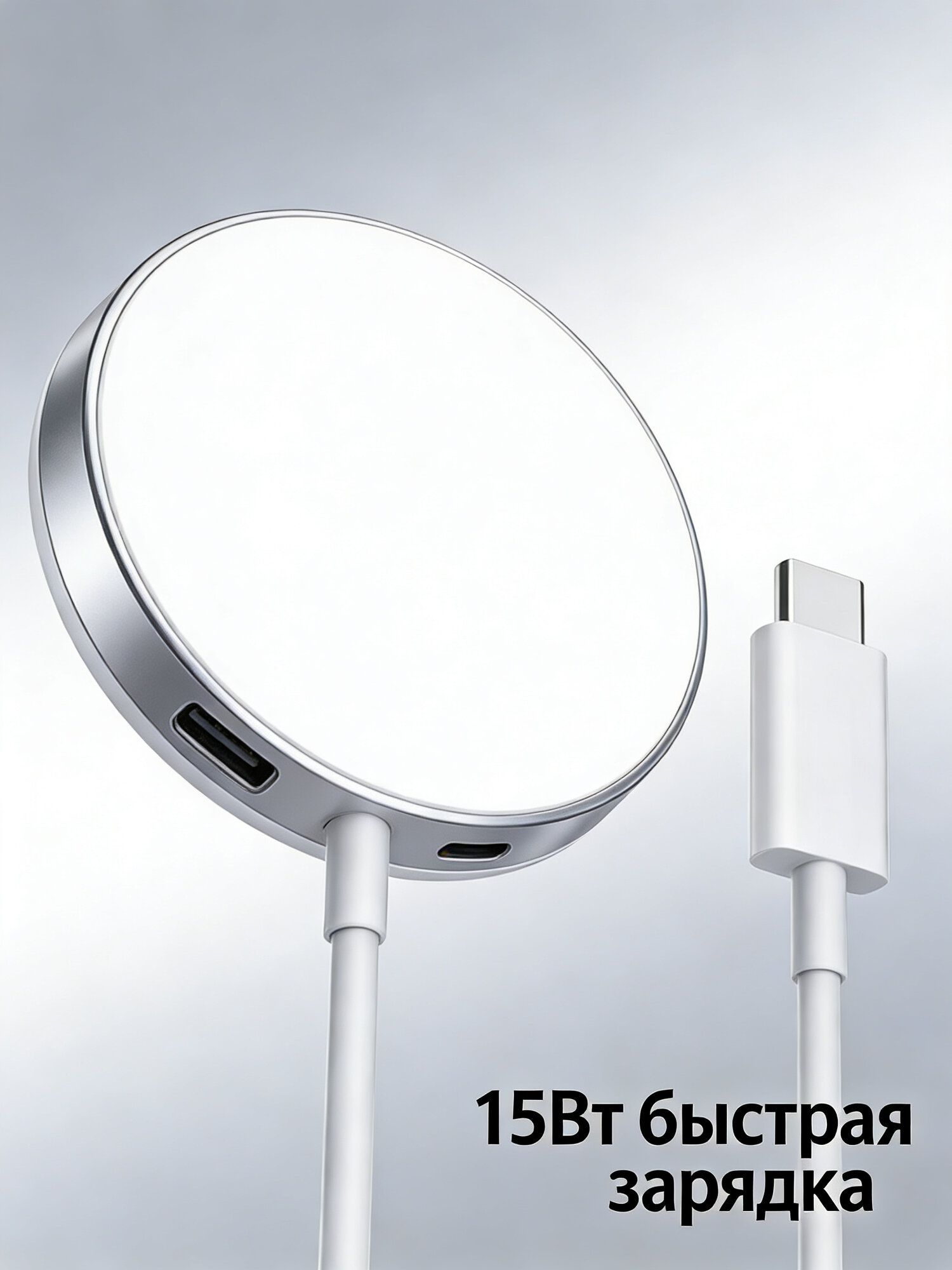 Беспроводное зарядное устройство для мобильного телефона MagSafe с магнитной беспроводной зарядкой 15 Вт для быстрой зарядки