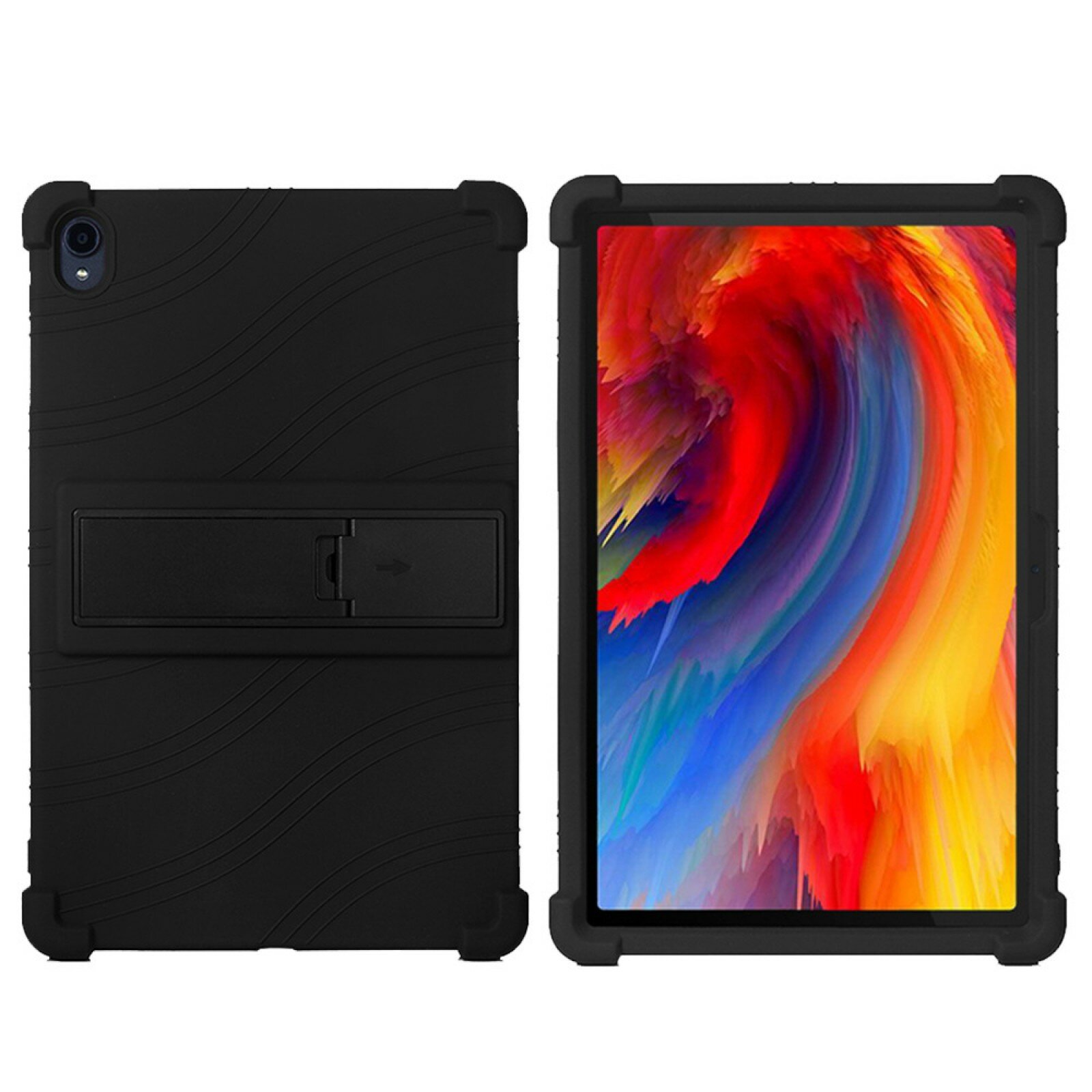 Противоударный силиконовый чехол-бампер MyPads для Lenovo Tab P11 Plus (J607F) с подставкой, черный