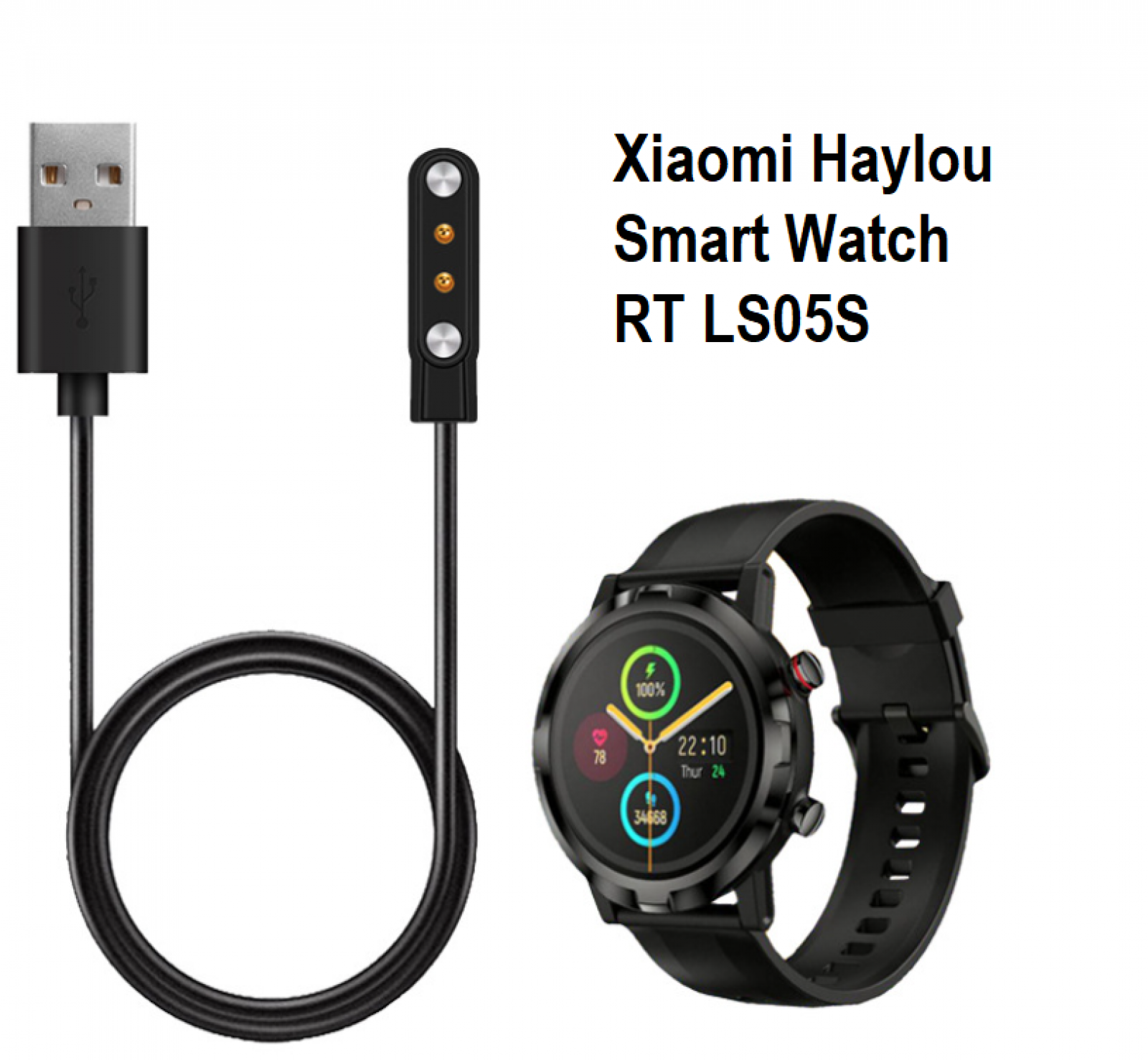 USB-зарядное устройство MyPads Batt с магнитной док-станцией для Xiaomi Haylou Smart Watch RT LS05S