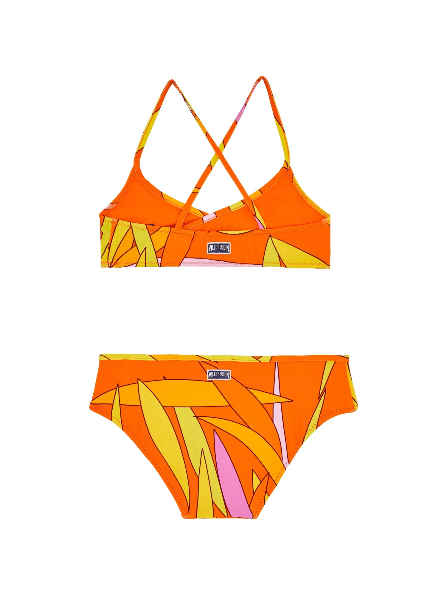 Купальник Vilebrequin Geometric-pattern bikini, размер 10 лет, оранжевый — фото 1