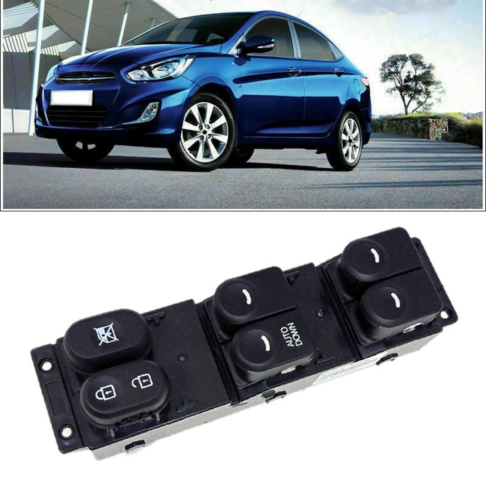 Кнопка главного переключателя стеклоподъемников MyPads TM349685 для Hyundai Accent Solaris 2011-2017