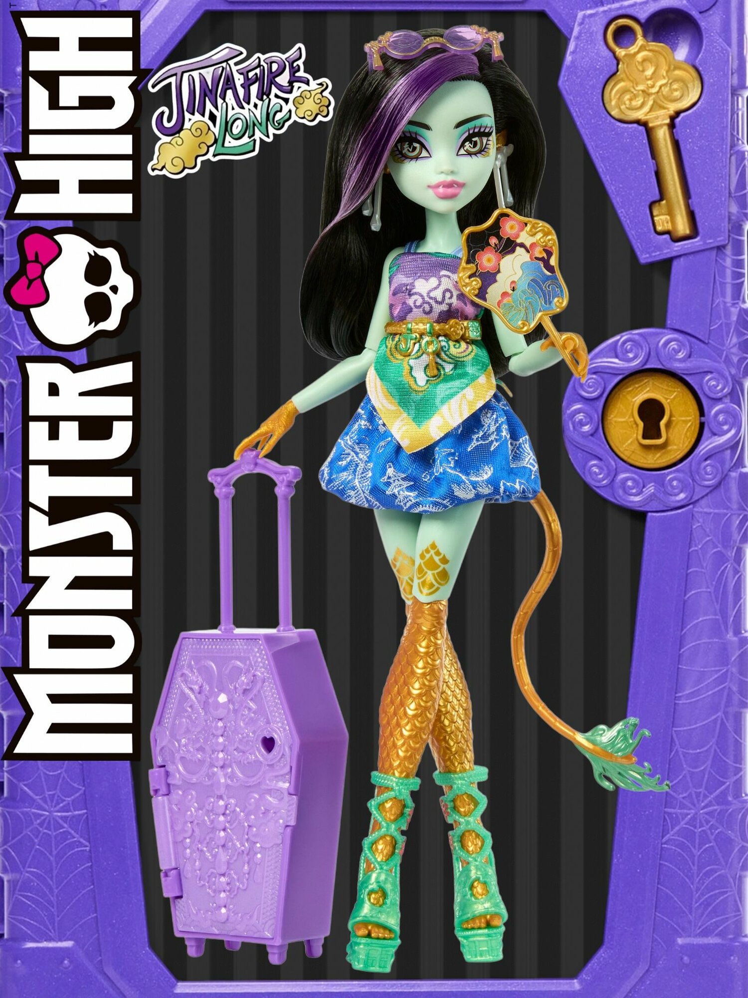 Кукла Monster High Gore-geous Oasis Jinafire Long Монстер Хай с чемоданом Джинафайр Лонг JDR52