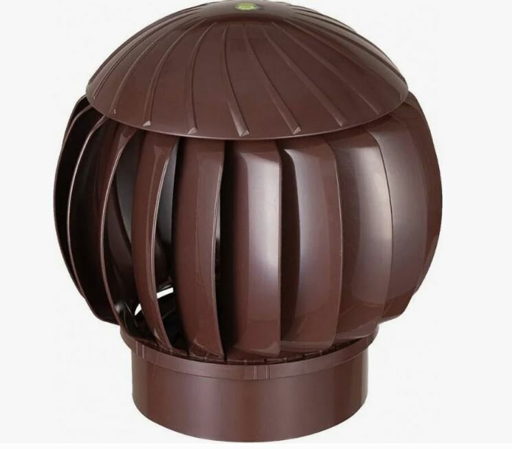 Ротационная вентиляционная турбина Нанодефлектор, для вытяжной и кровельной вентиляции, диаметр 160 мм, цвет коричневый