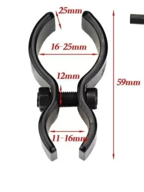 Крепление для туристического аксессуара, 59 мм, сталь, темно-серый