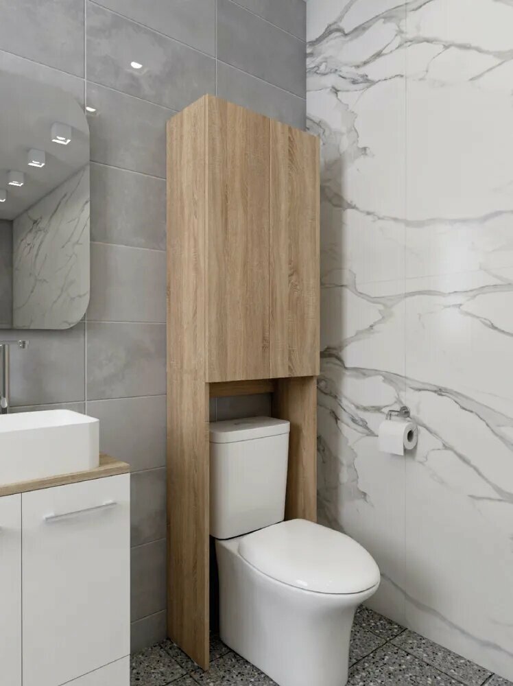 Шкаф для ванной, 49х25х178 см, Универсальный