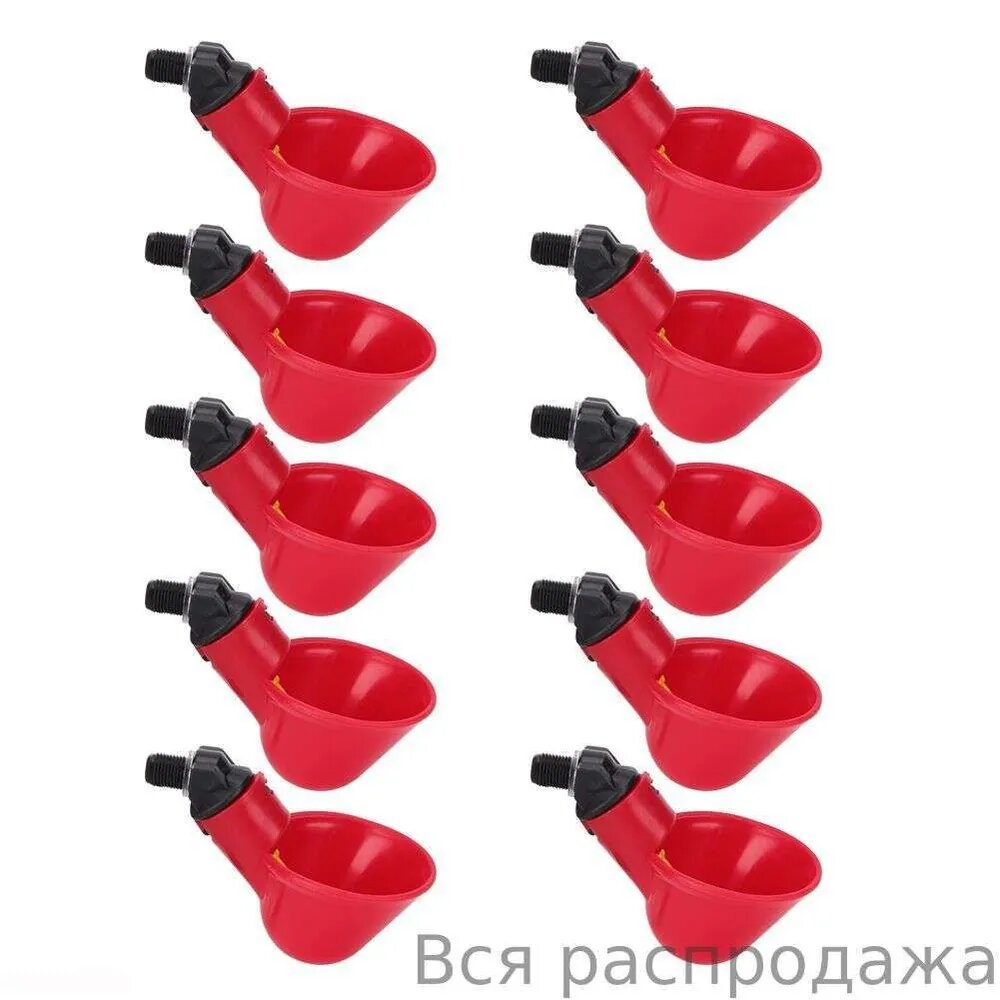 Куриный поилка для перепелов, автоматическая красная миска для воды для домашней птицы, поилка для кур
