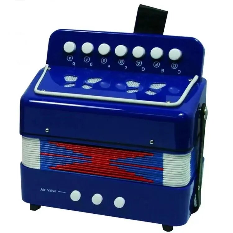 Детский аккордеон для начинающих с 7 клавишами. Идеальный музыкальный инструмент для детей 3-7 лет.