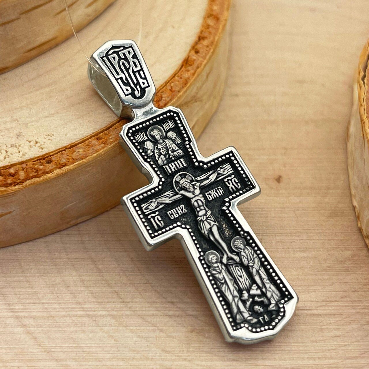 Крестик, серебро, 925 проба, оксидирование, чернение