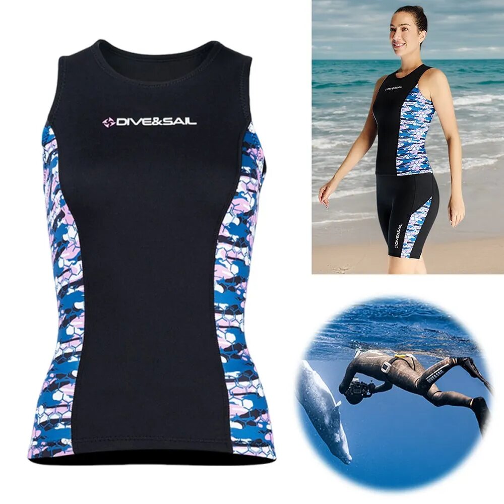 Гидромайка DIVE&SAIL для подводной охоты и дайвинга, размер XS, женская, синий