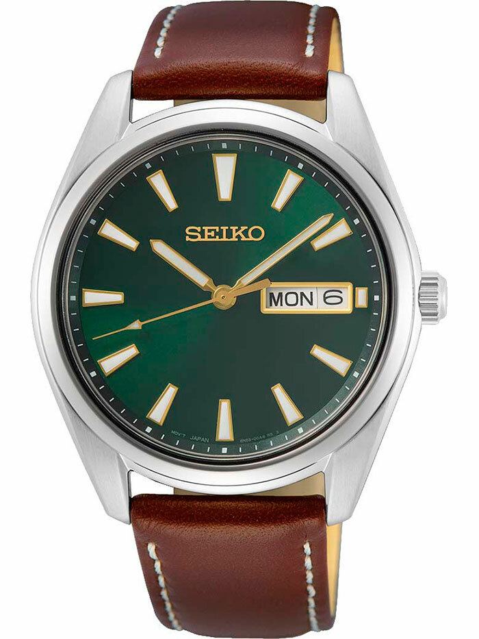 Наручные часы SEIKO CS Dress, зеленый, серебряный, коричневый — фото 1