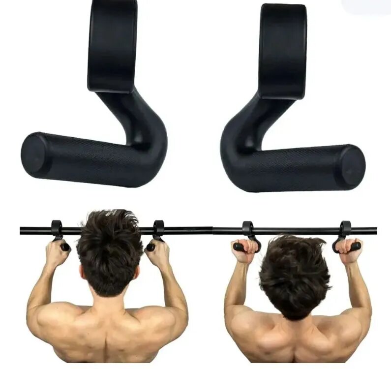 Ручка для тяги для турника и брусьев, эргономичная, черная, резиновая, для дома и зала