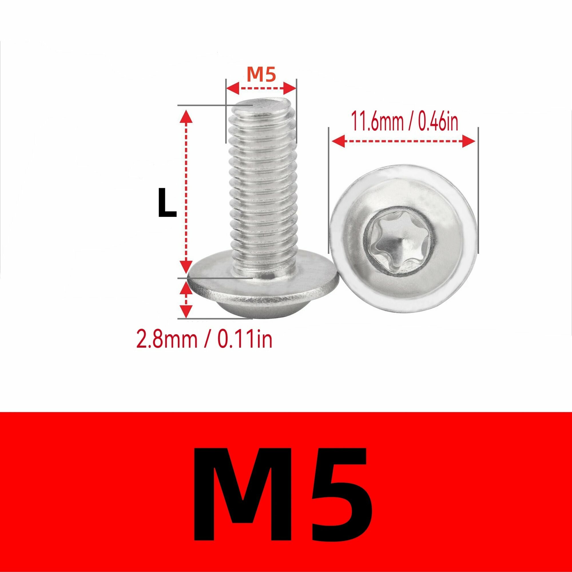 Комплект винтов Torx из нержавеющей стали 304 T25/T30