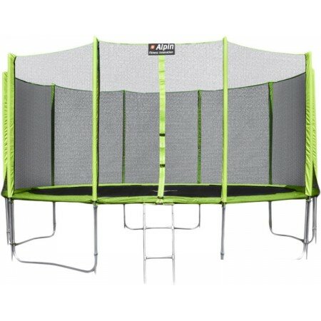 Батут Alpin 4.04 м с защитной сеткой и лестницей, пружинный круглый, нагрузка: 180 кг