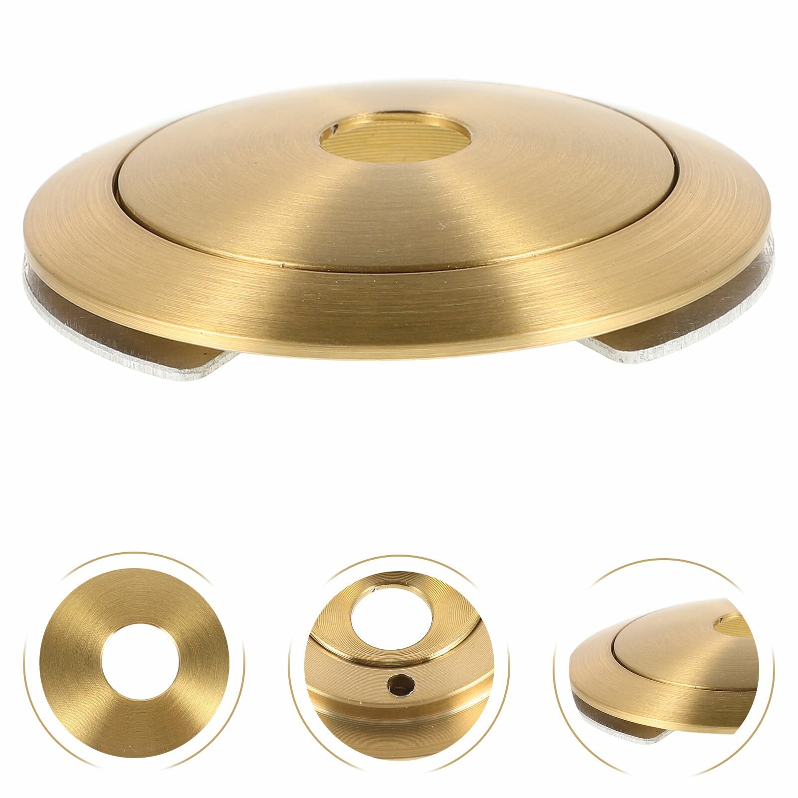 Металлическое кольцо для крепления стеклянного плафона золотистого цвета для абажура