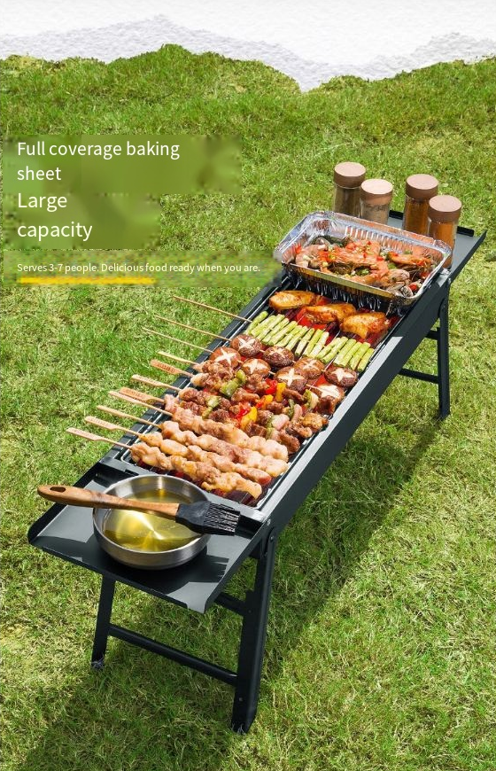 Портативная складная барбекю печь для дачи и пикника в комплекте с приспособлениями для шашлыка