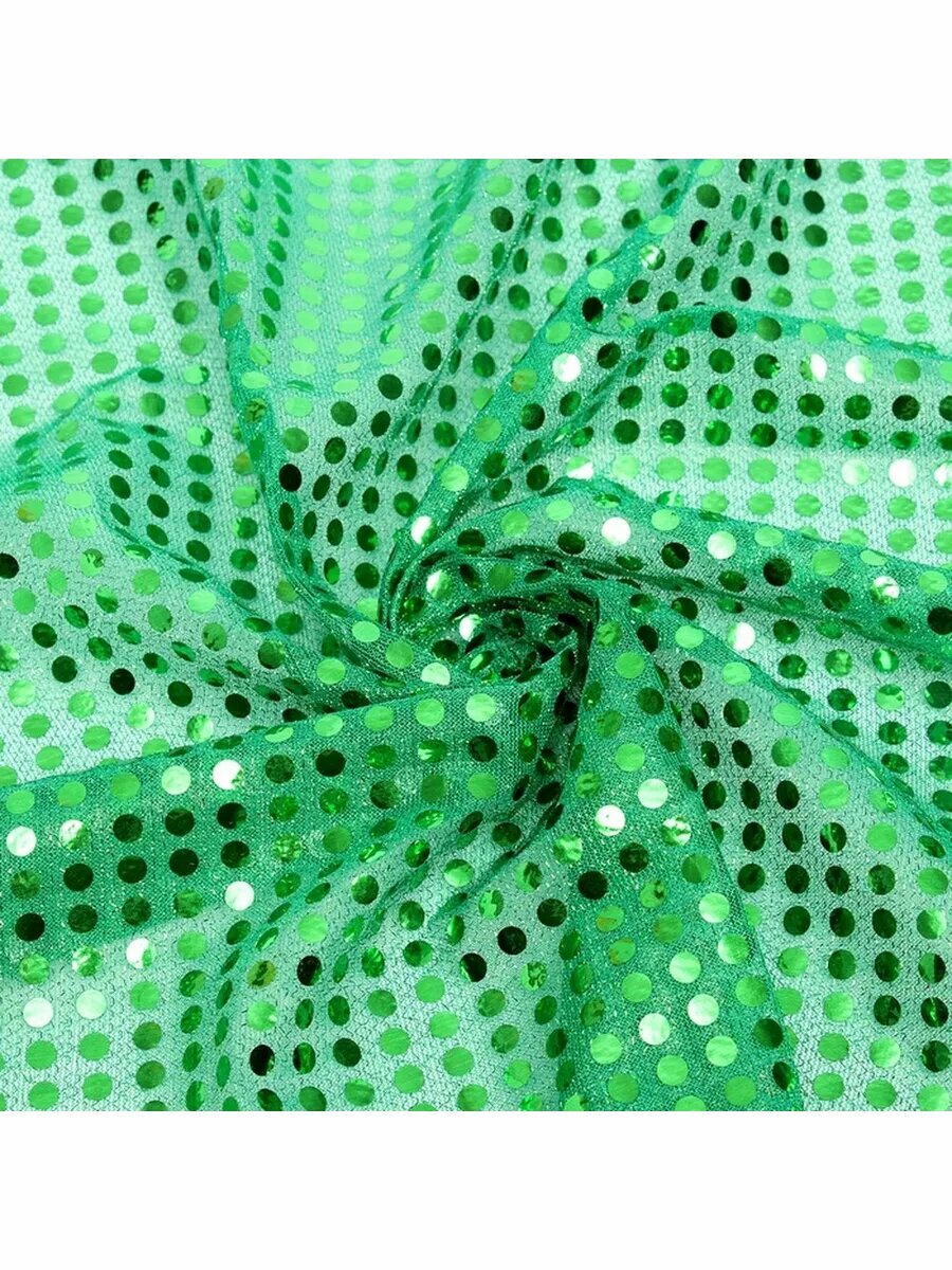 Зеленая сетка с пайетками для рукоделия