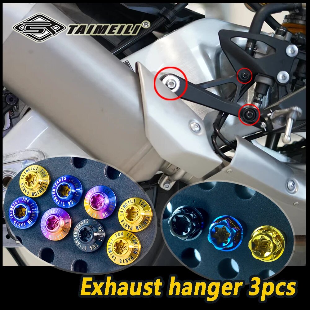 Болты крепления выхлопа TAIMEILI Gold 3шт Yamaha YZF-R1