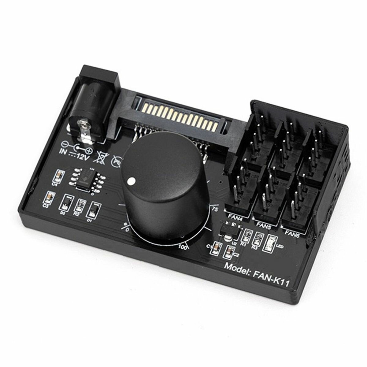 ШИМ-Контроллер Скорости Вращения Вентилятора Высокой Мощности Sata DC Power регулятор оборотов для кулера мощный для ПК