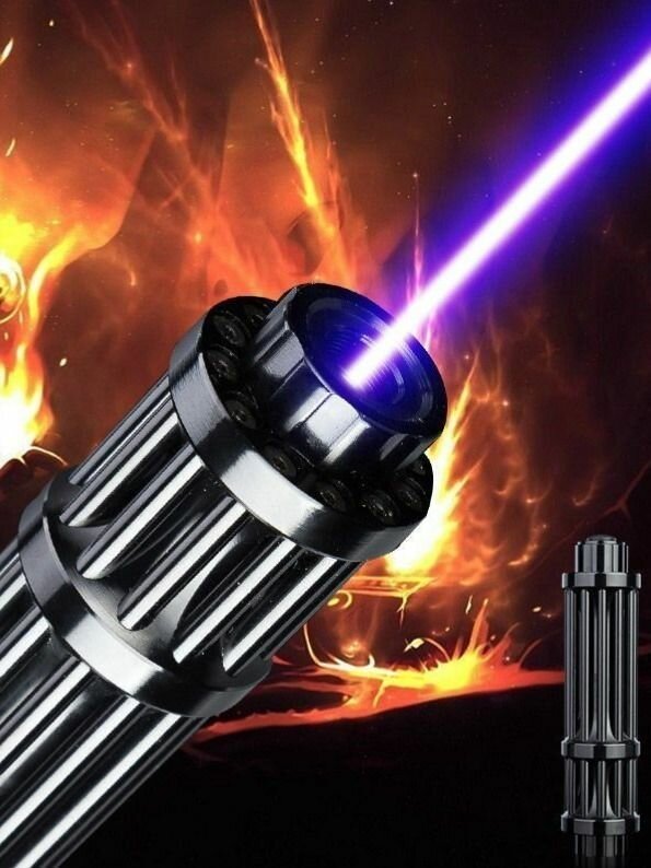 Лазерная указка мощная "Меч джедая" с насадками и синим лучом, SimpleShop