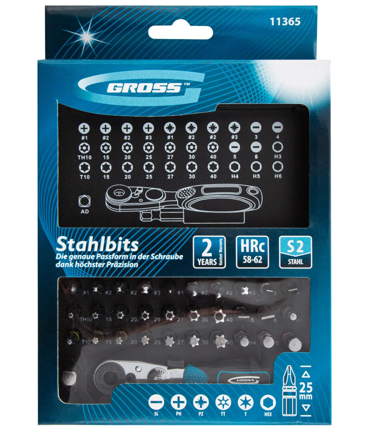 Набор бит и магнитный адаптер (33 предмета) 11365