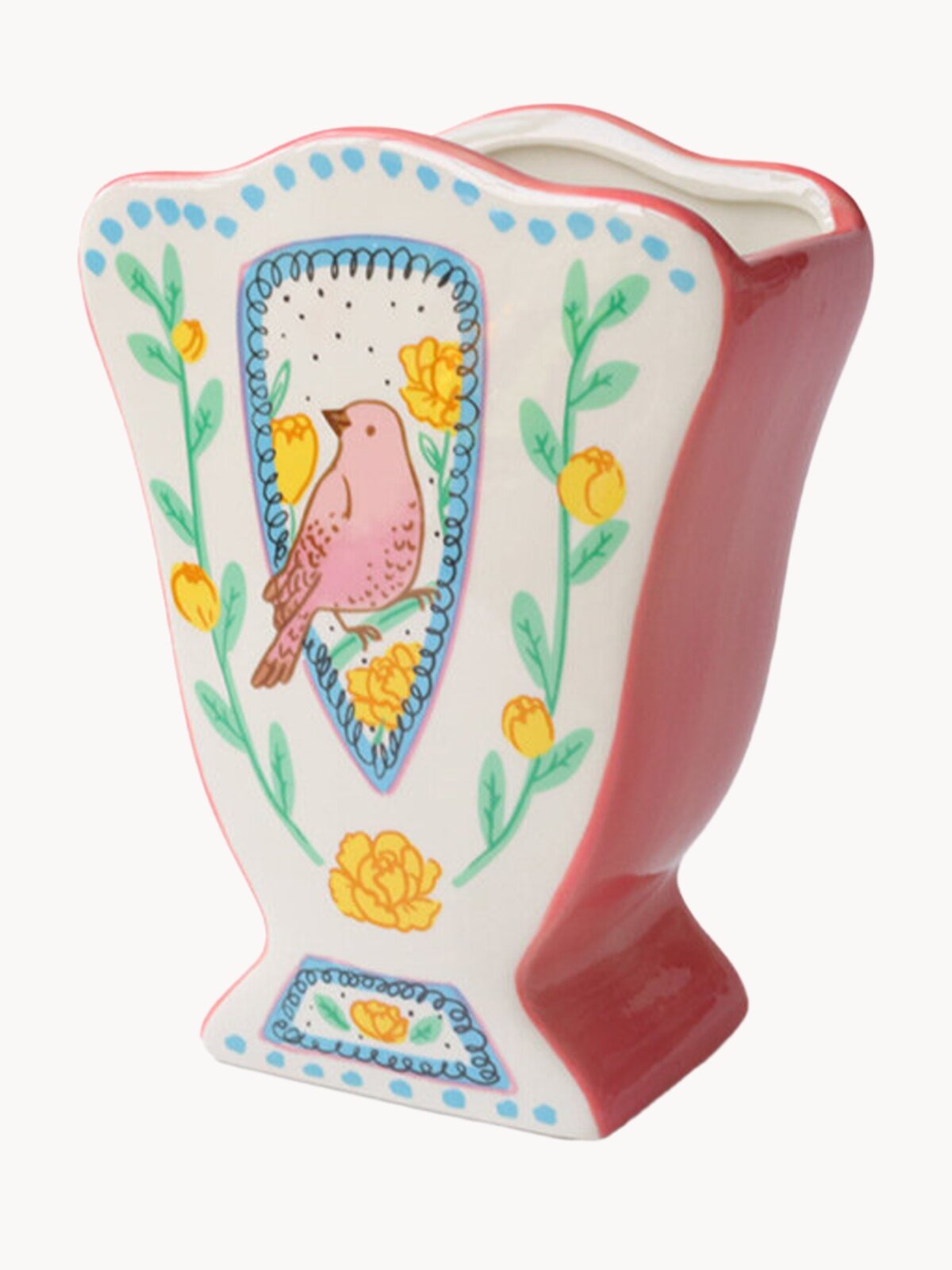 Ваза для цветов "Песня в саду", керамика, настольная, разноцветная, для цветов,