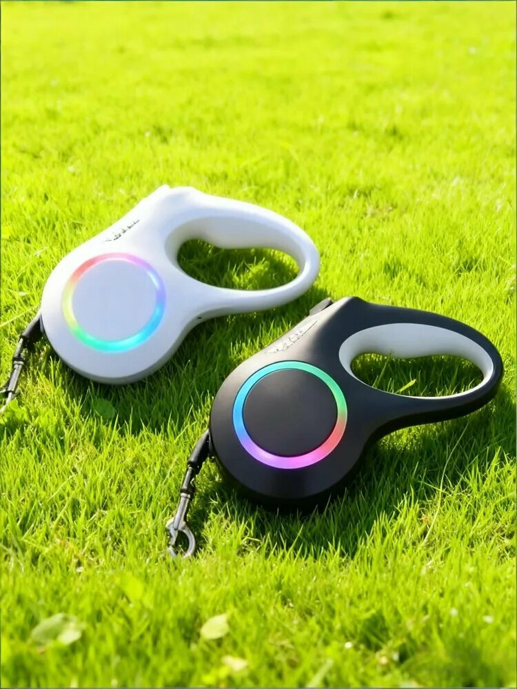 Поводок Flexi, светодиодная система, длина 5м, толщина 1.3см, зарядный кабель
