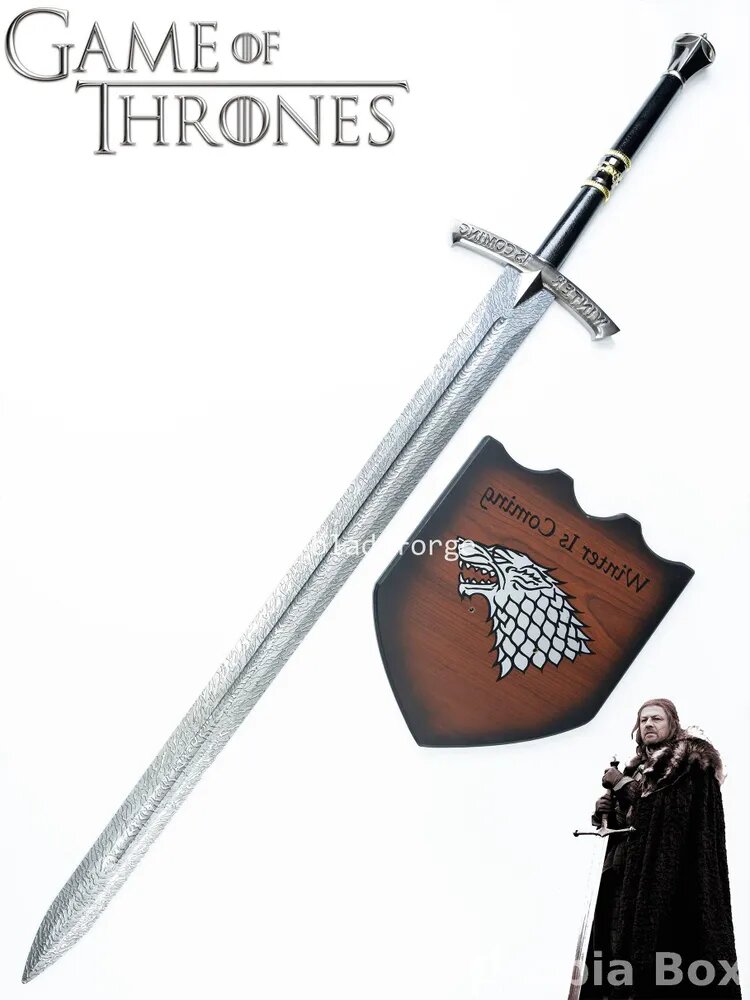 Игрушечный меч Игра Престолов (Game of Thrones) с щитом, стальной клинок, 114 см
