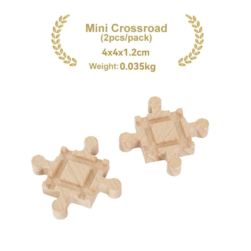 Деревянный перекресток YunDuo BaBy, 2шт, 4x4x1.2см, 0.035кг