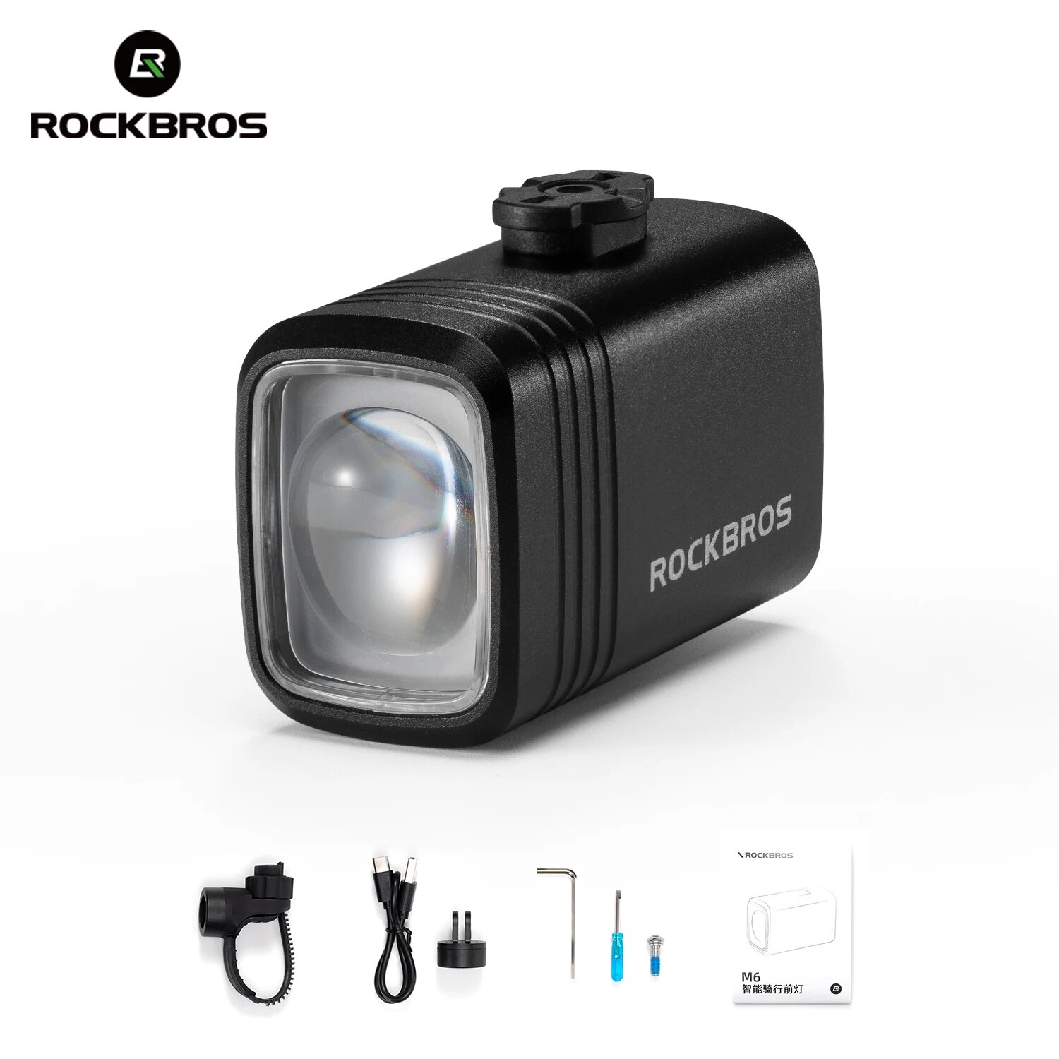 ROCKBROS велофара 1000LM Черный, M6-bk(only light)