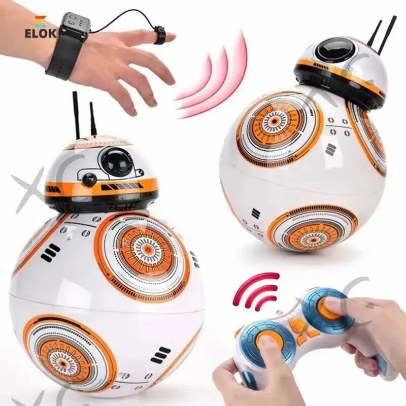Робот Дроид BB-8 Star wars на пульте управления белый и оранжевый