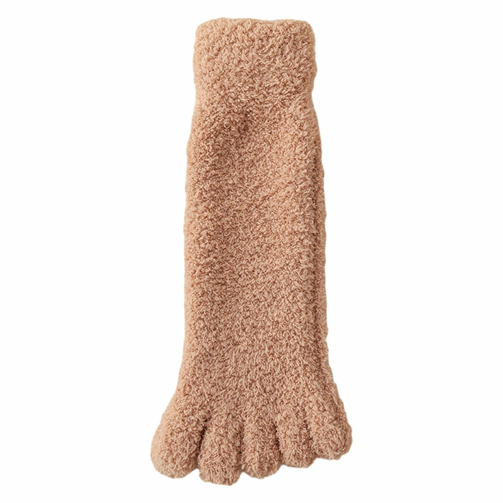 Женские зимние носки с пушистым носком из кораллового флиса для домашнего сна тепловые тапочки