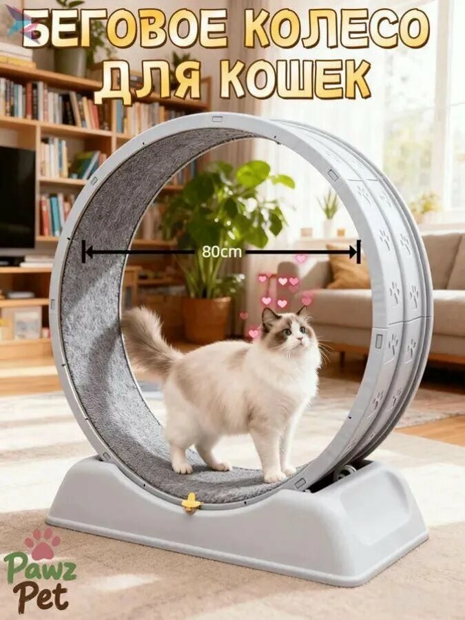 Беговое колесо для кошек Бесшумное колесо для бега и игр для кошек и собакqz