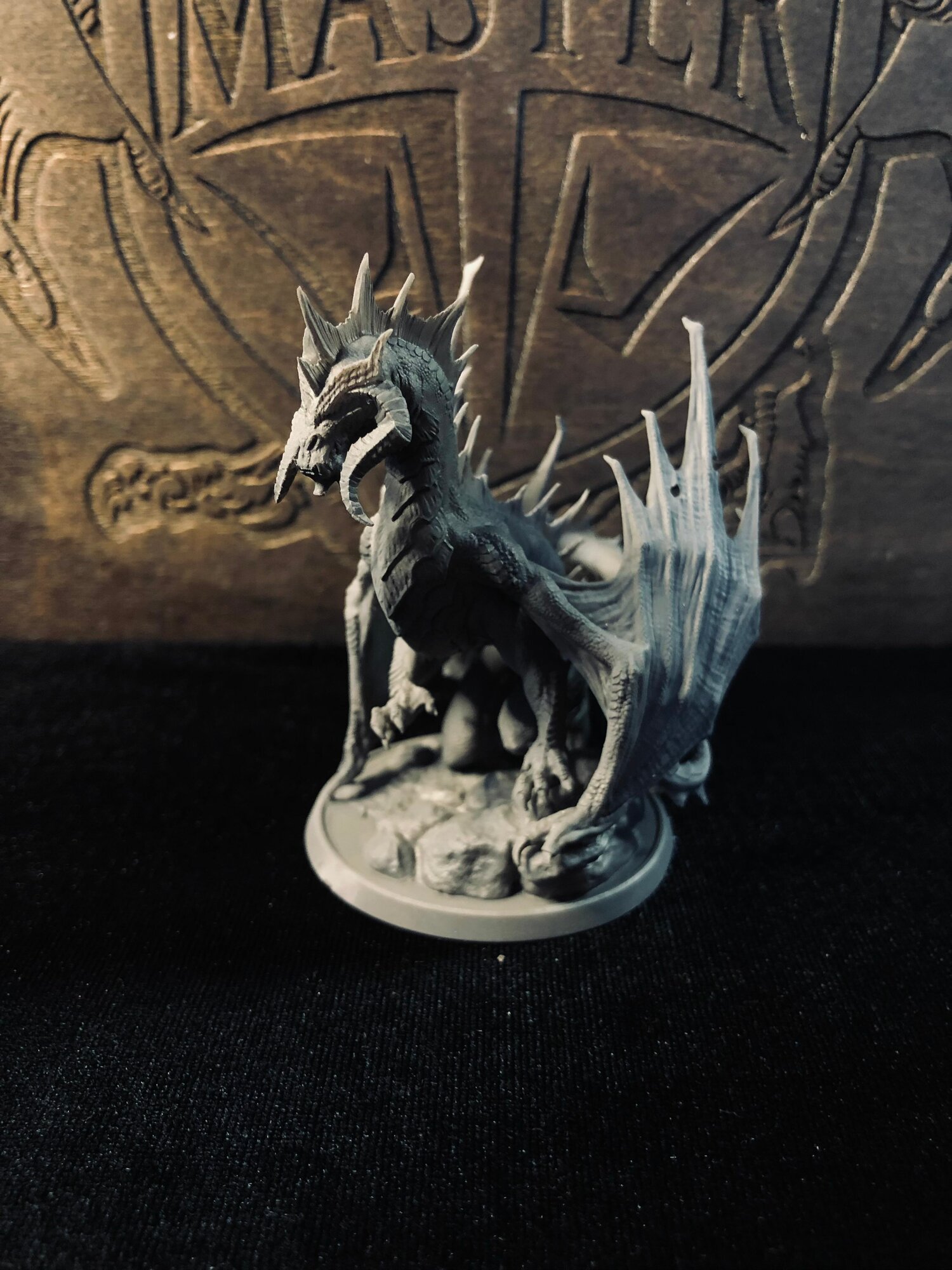Взрослый, чёрный дракон - Миниатюра для настольных игр DnD, ДнД, Dungeons & Dragons, Pathfinder.
