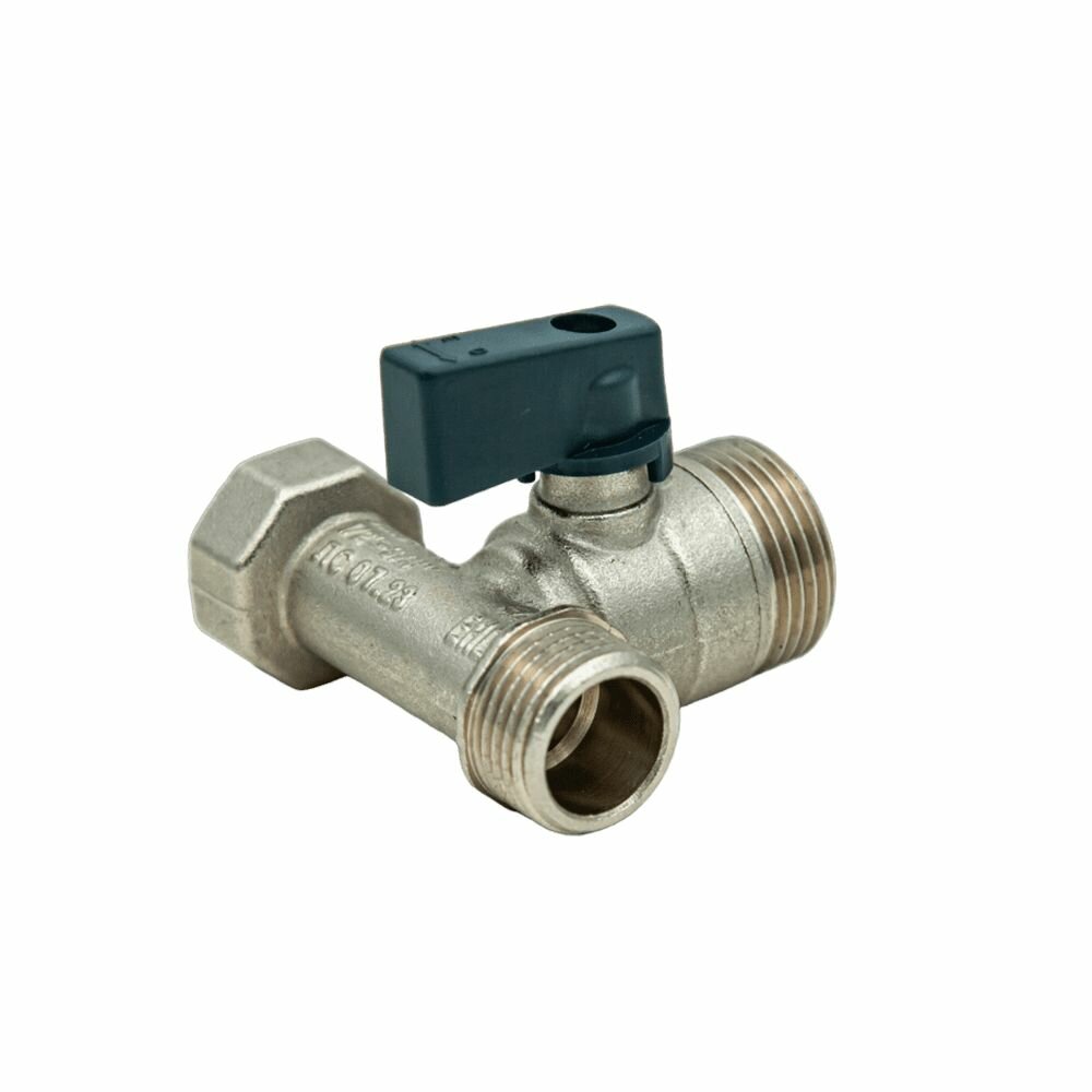 Кран шаровый трехпроходной 1/2"х3/4"х1/2" ННВ бабочка